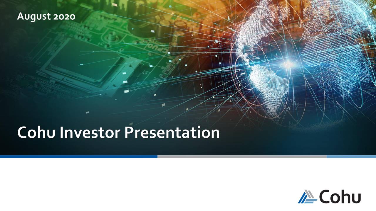Cohu (COHU) Investor Presentation - Slideshow (NASDAQ:COHU) | Seeking Alpha