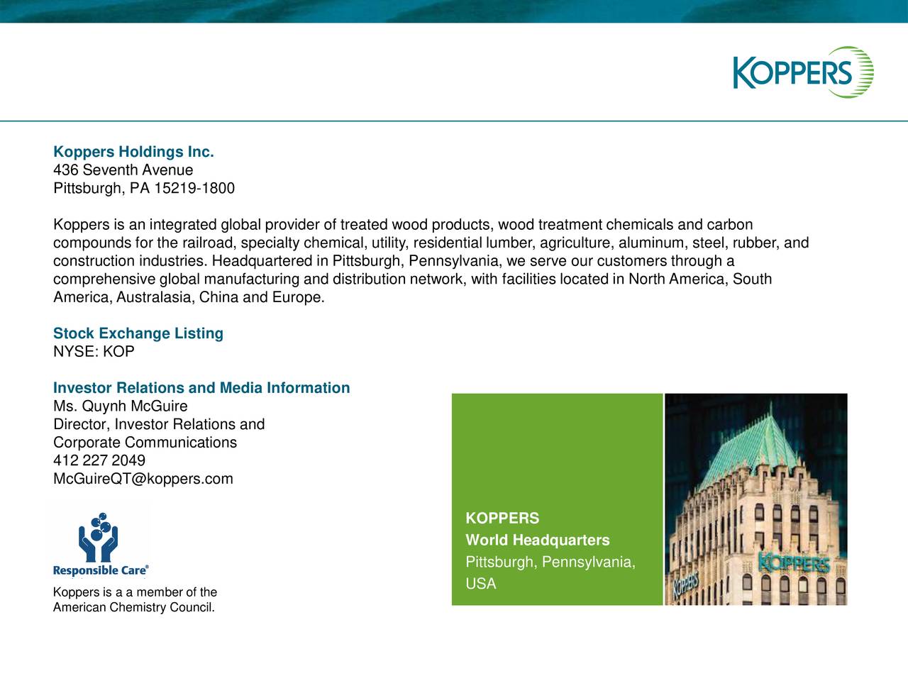 Koppers Holdings Inc. 2017 Q4 - Results - Earnings Call Slides (NYSE ...