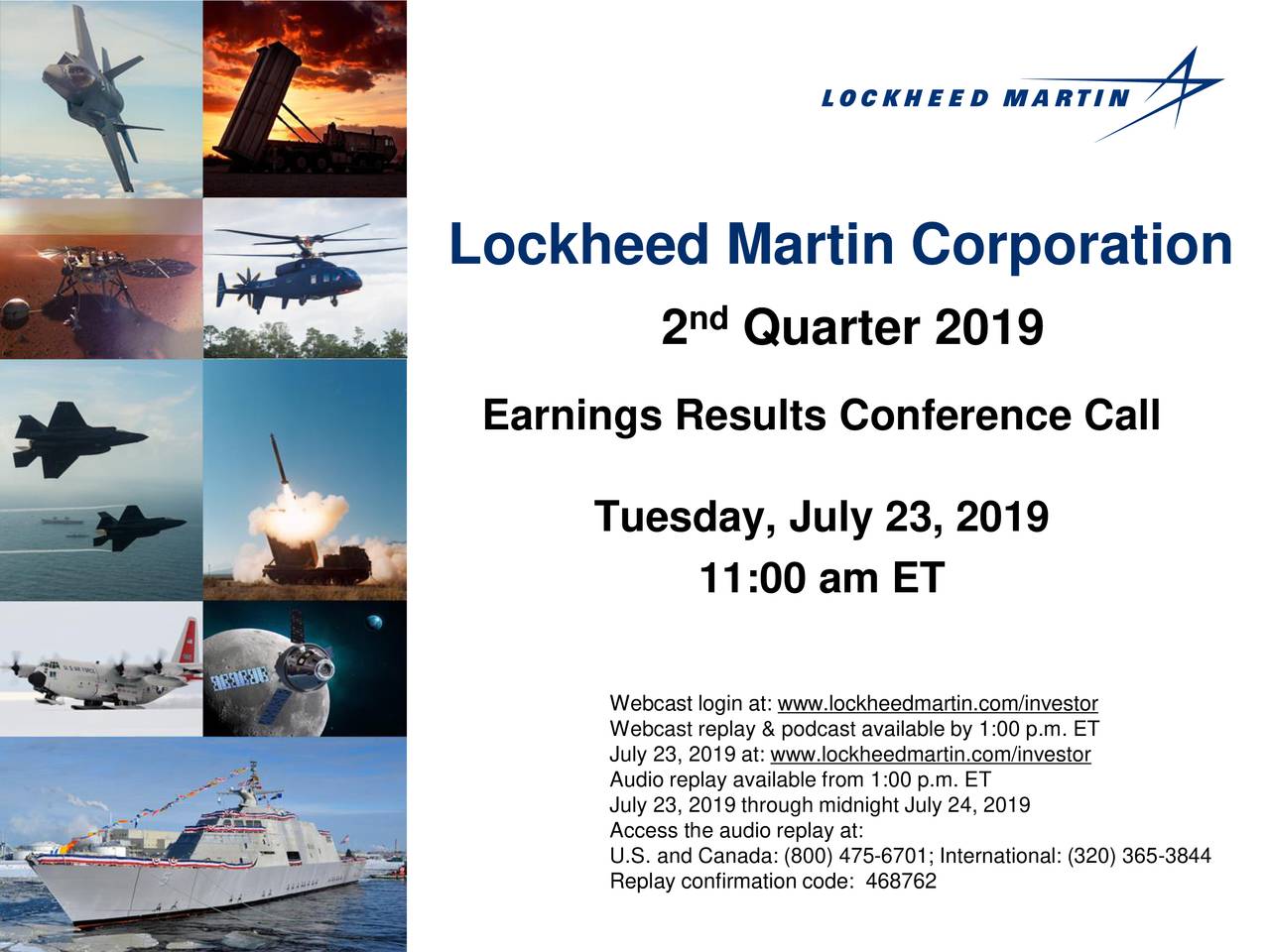 Lockheed Martin Corporation 2019 Q2 - Results - Earnings Call Slides ...