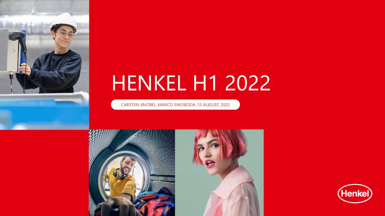 Henkel AG & Co. KGaA 2022 Q2 - Results - Earnings Call Presentation (OTCMKTS:HENKY) | Seeking Alpha