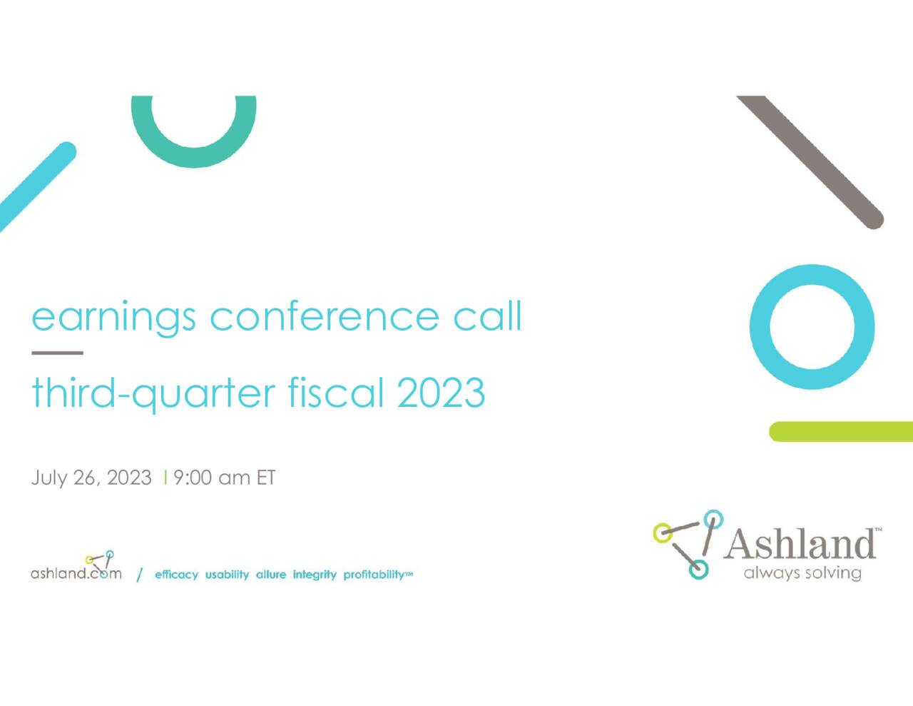 Ashland Inc. 2023 Q3 - Results - Earnings Call Presentation (NYSE:ASH ...