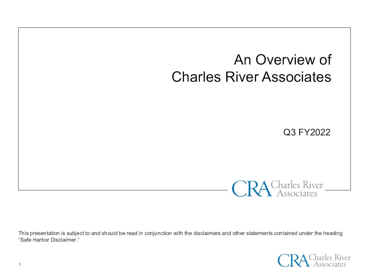 CRA International, Inc. 2022 Q3 - Results - Earnings Call Presentation ...