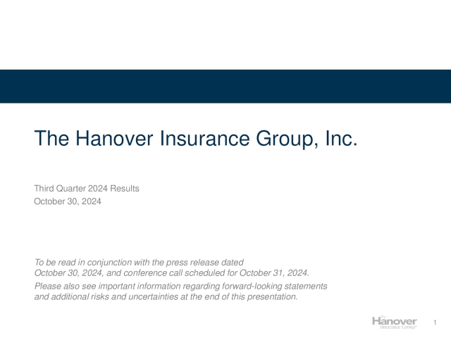 The Hanover Insurance Group, Inc. 2024 Q3 - Results - Earnings Call ...