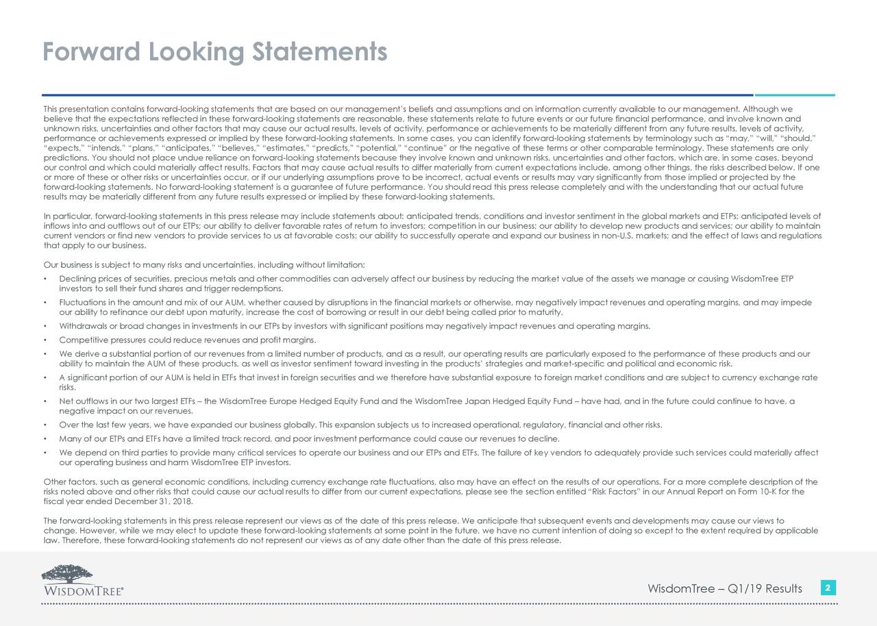 WisdomTree Investments, Inc. 2019 Q1 - Results - Earnings Call Slides ...