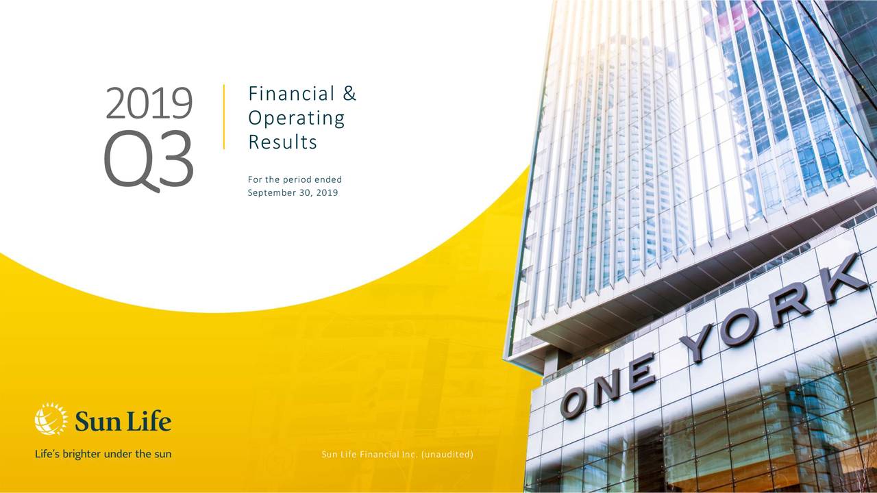 Sun Life Financial Inc. 2019 Q3 - Results - Earnings Call Presentation (NYSE:SLF) | Seeking Alpha