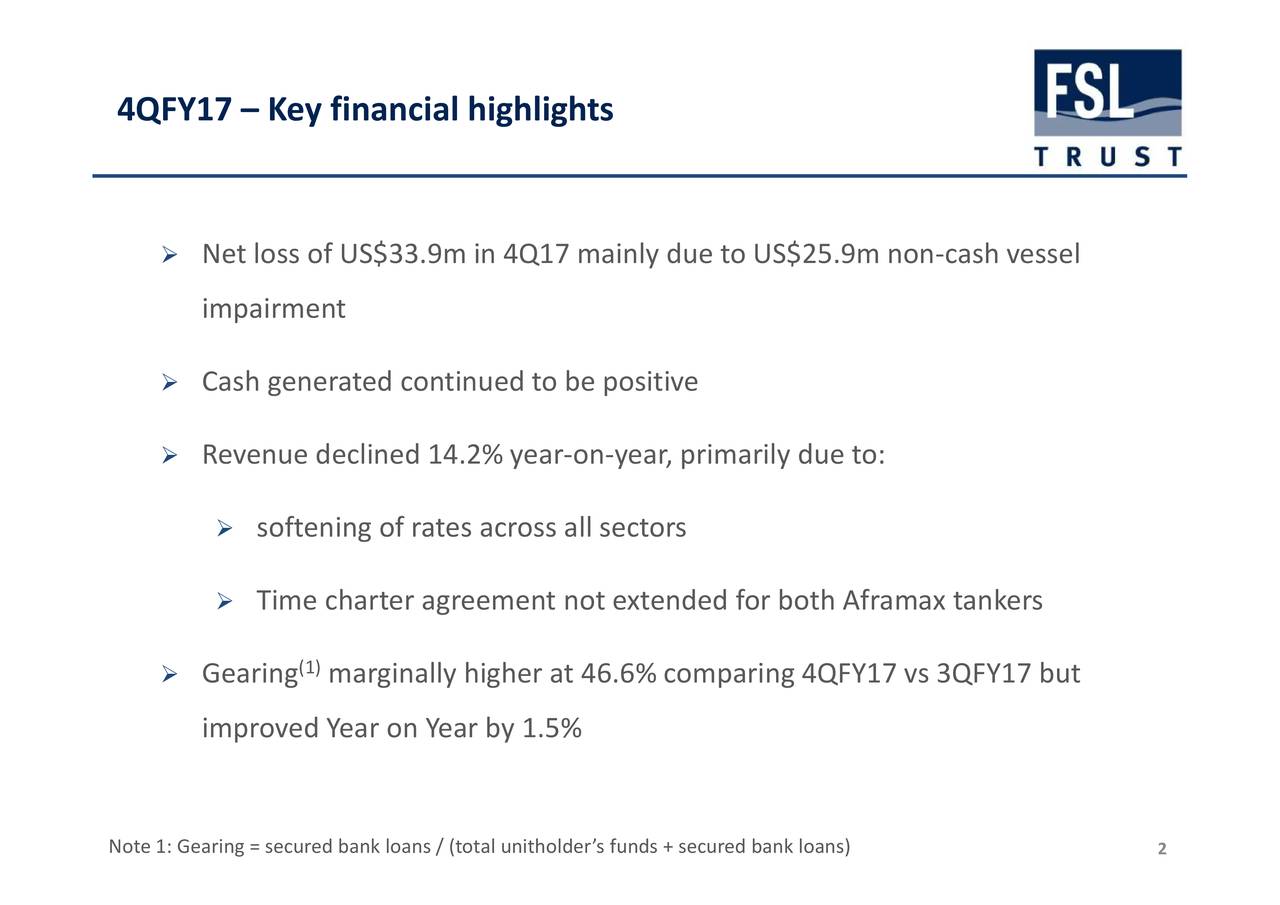 First Ship Lease Trust ADR 2017 Q4 - Results - Earnings Call Slides ...