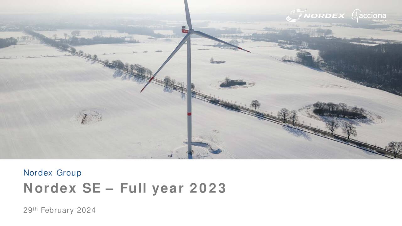 Nordex SE 2023 Q4 - Results - Earnings Call Presentation (OTCMKTS:NRDXF) | Seeking Alpha