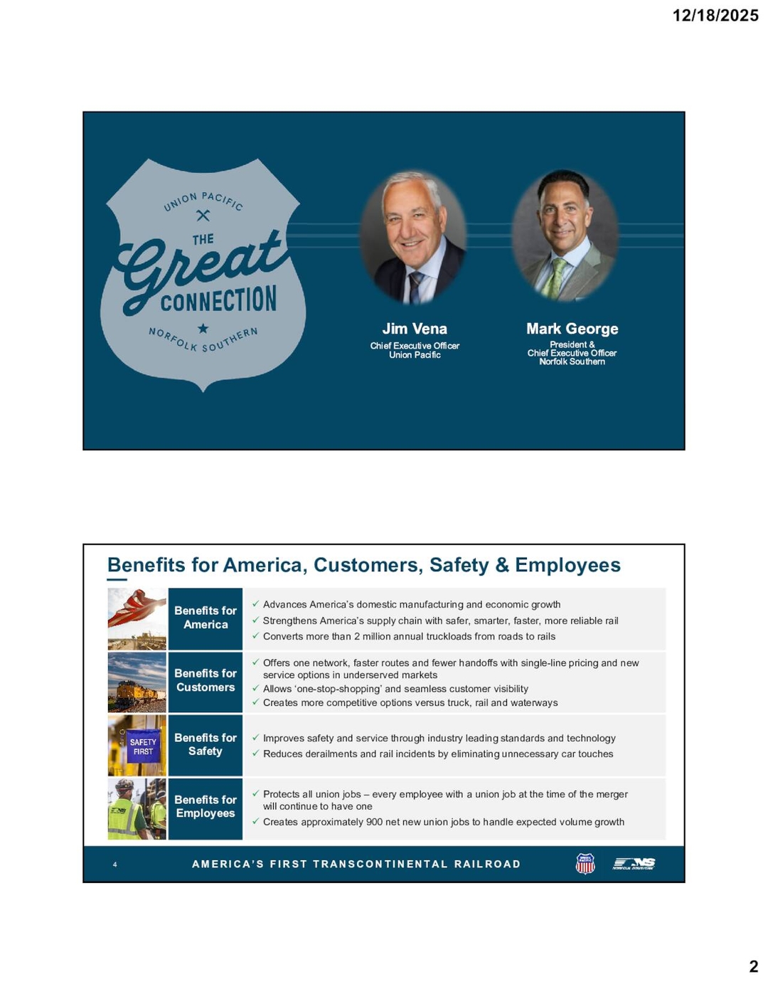 Norfolk Southern Corporation (NSC) Union Pacific Corporation - M&A Call ...