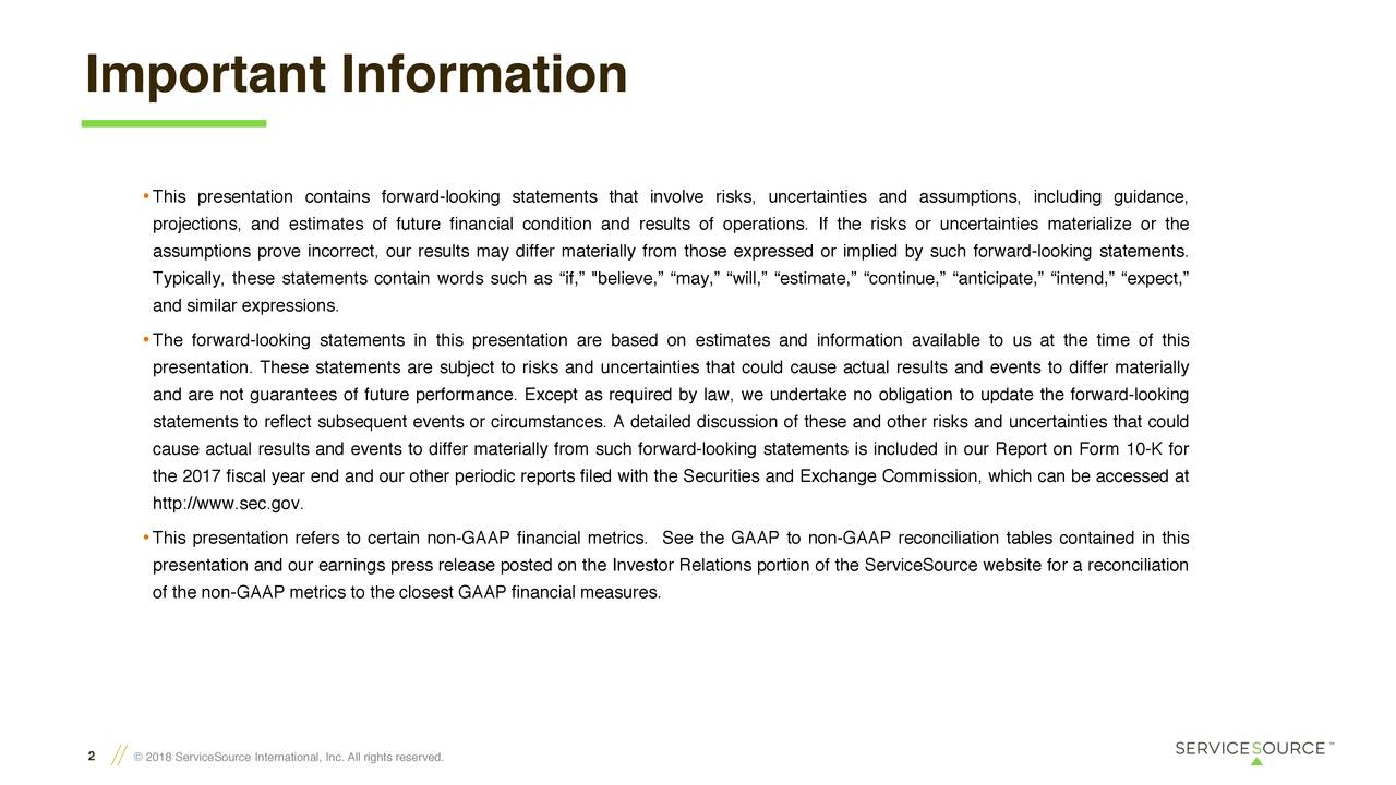 ServiceSource International, Inc. 2018 Q2 - Results - Earnings Call ...