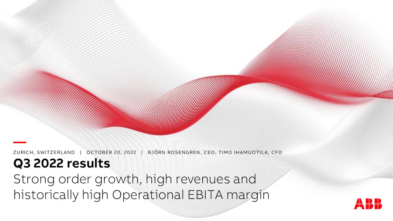 ABB Ltd 2022 Q3 - Results - Earnings Call Presentation (OTCMKTS:ABBNY) | Seeking Alpha