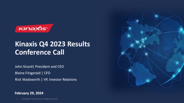 Kinaxis Inc. 2023 Q4 - Results - Earnings Call Presentation (OTCMKTS ...