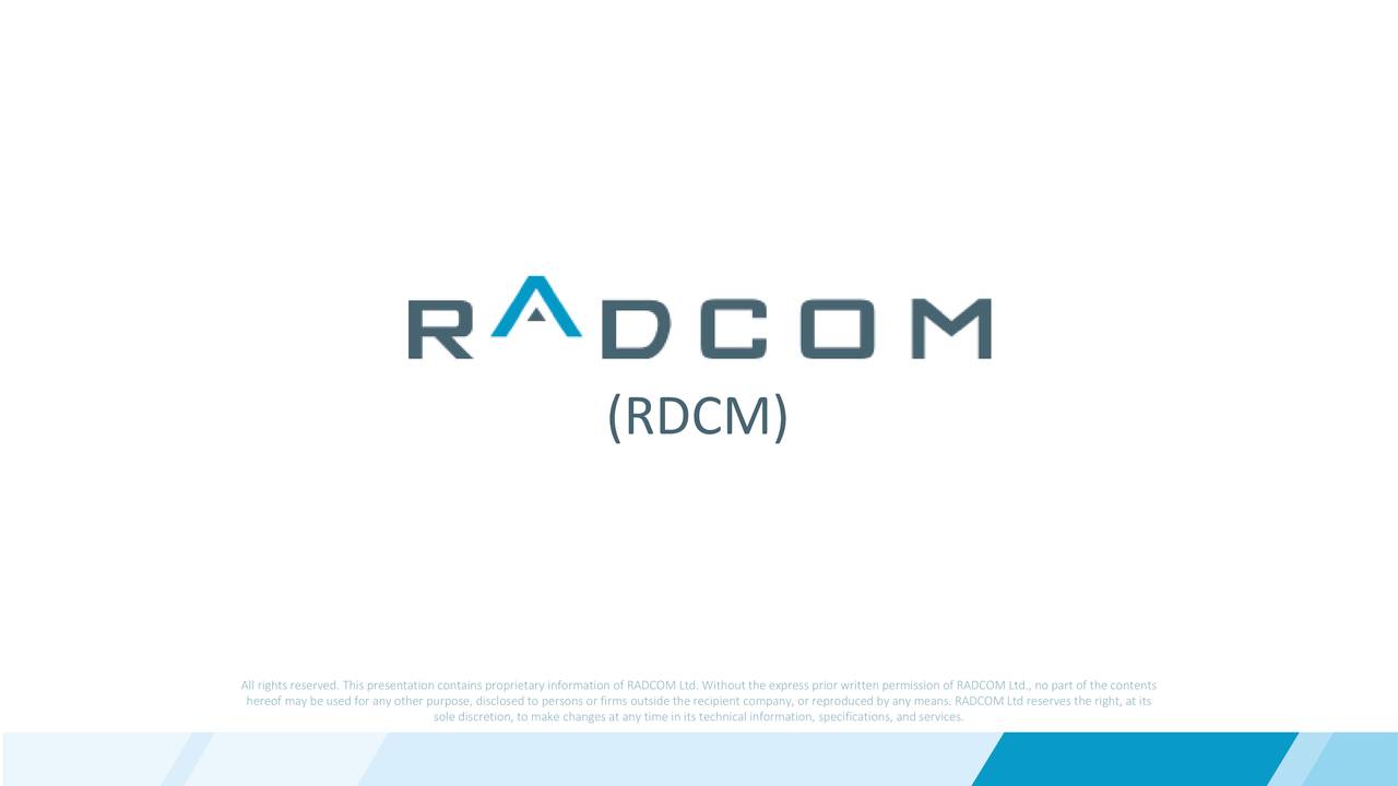 RADCOM Ltd. 2020 Q3 - Results - Earnings Call Presentation (NASDAQ:RDCM ...