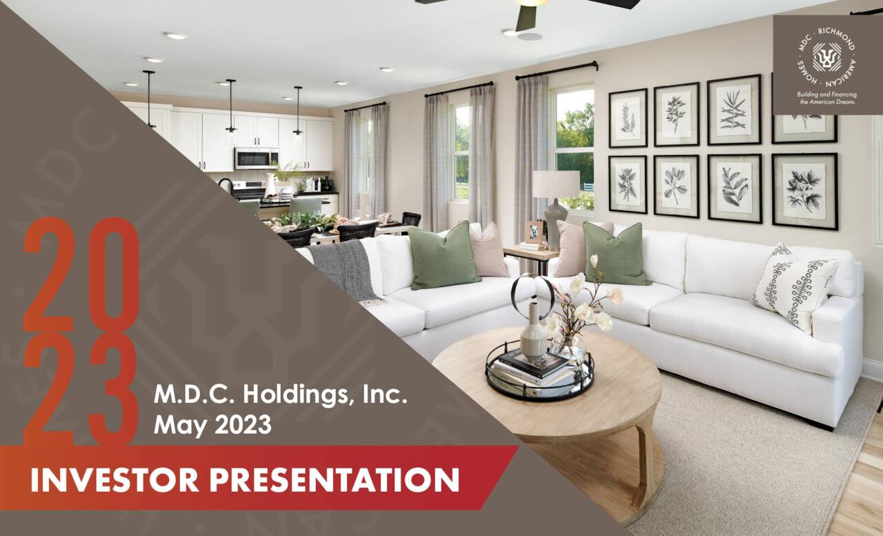 M.D.C. Holdings, Inc. 2023 Q1 - Results - Earnings Call Presentation ...