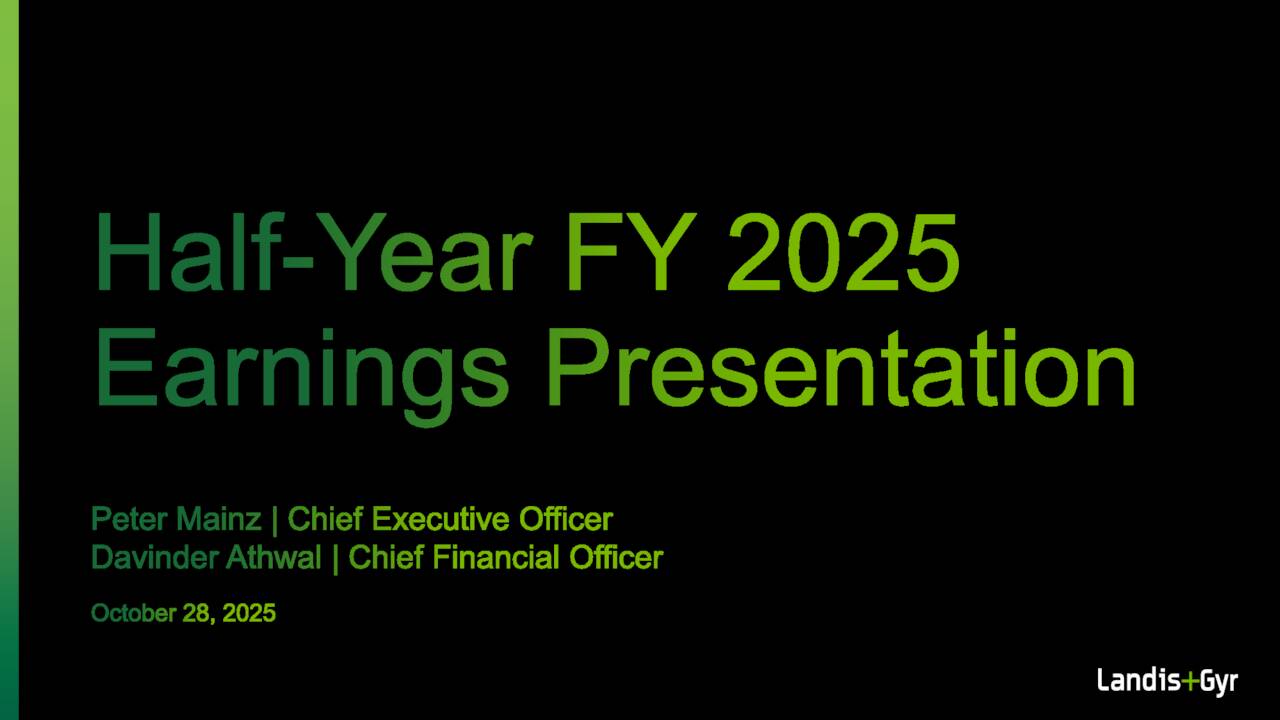 Landis+Gyr Group AG 2026 Q2 - Results - Earnings Call Presentation ...