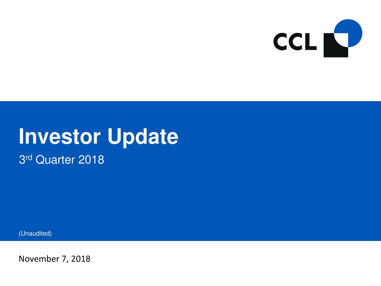 CCL Industries Inc.B 2018 Q3 - Results - Earnings Call Slides (OTCMKTS ...