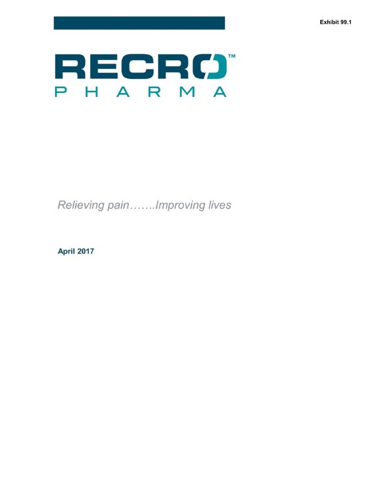 Recro Pharma (REPH) Investor Presentation - Slideshow (NASDAQ:SCTL ...