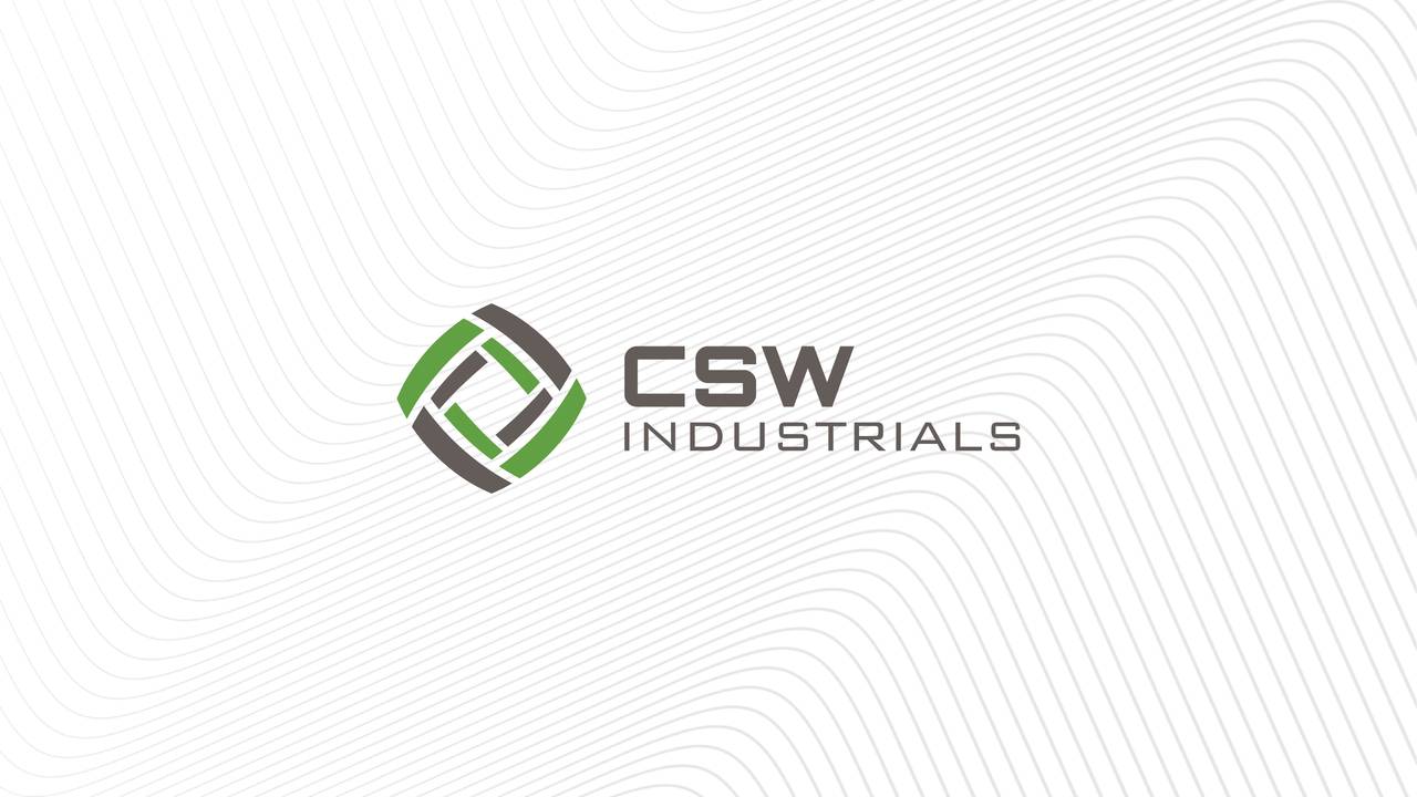 CSW Industrials, Inc. 2020 Q3 - Results - Earnings Call Presentation ...