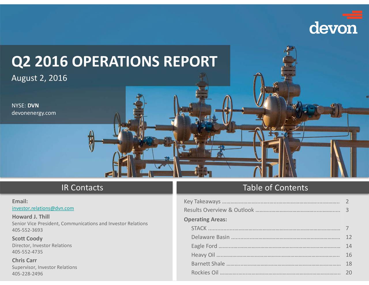 Devon Energy Corporation 2016 Q2 - Results - Earnings Call Slides (NYSE ...