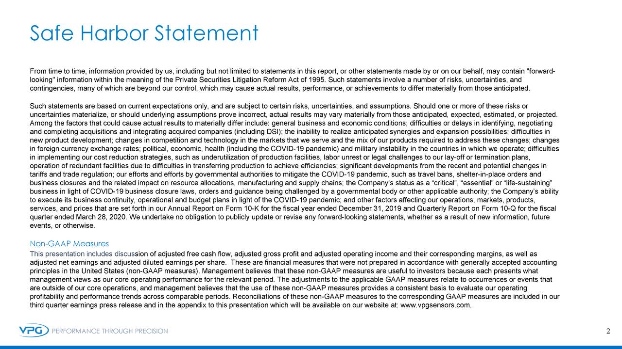 Vishay Precision Group, Inc. 2020 Q3 - Results - Earnings Call Presentation (NYSE:VPG) | Seeking ...