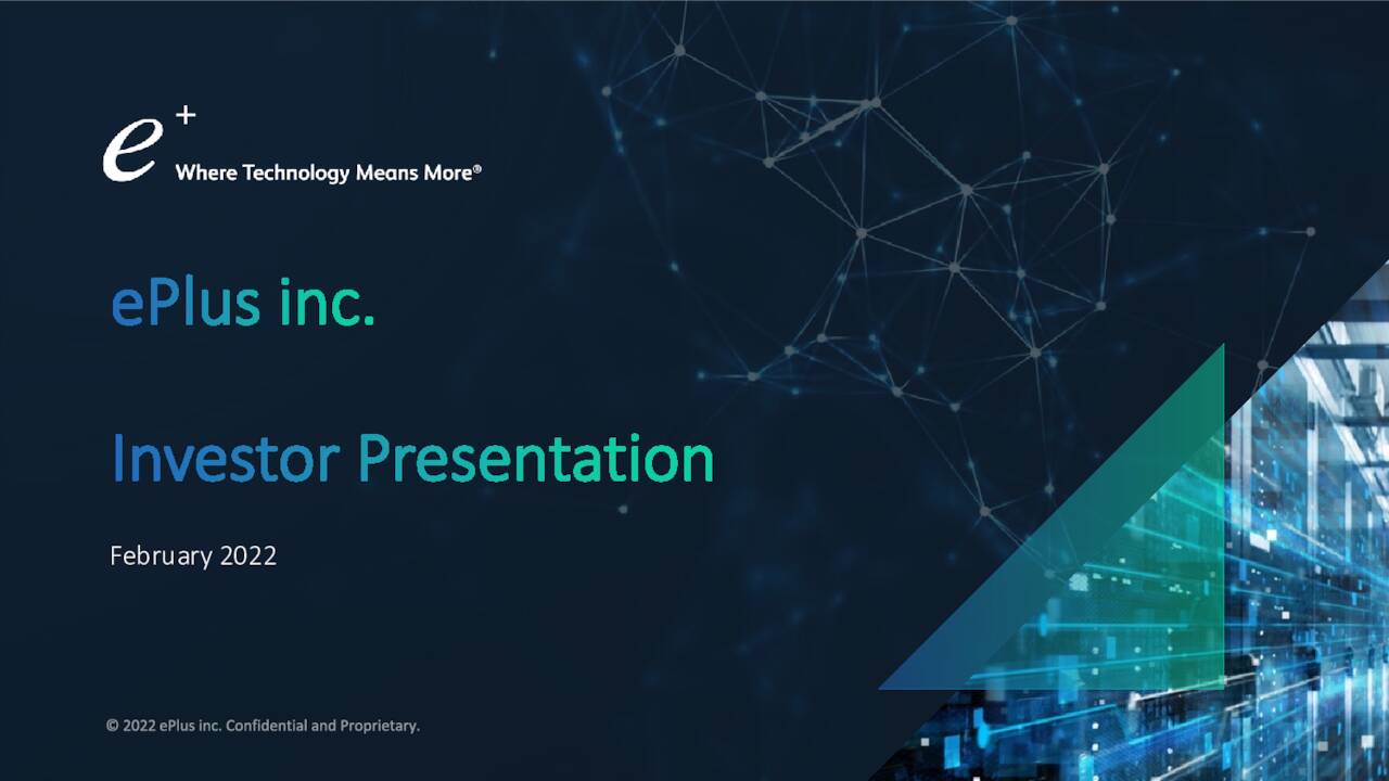 ePlus inc. 2022 Q3 - Results - Earnings Call Presentation (NASDAQ:PLUS ...