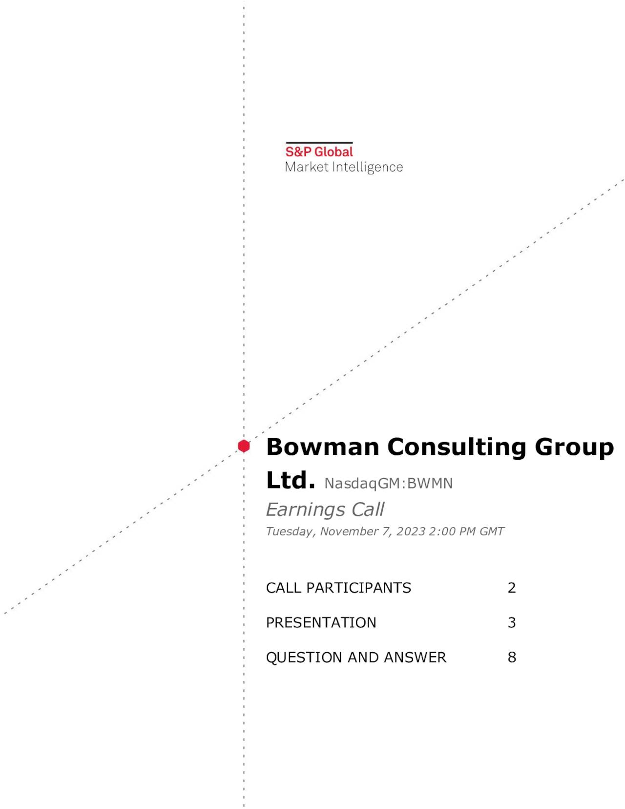Bowman Consulting Group Ltd. 2023 Q3 - Results - Earnings Call ...