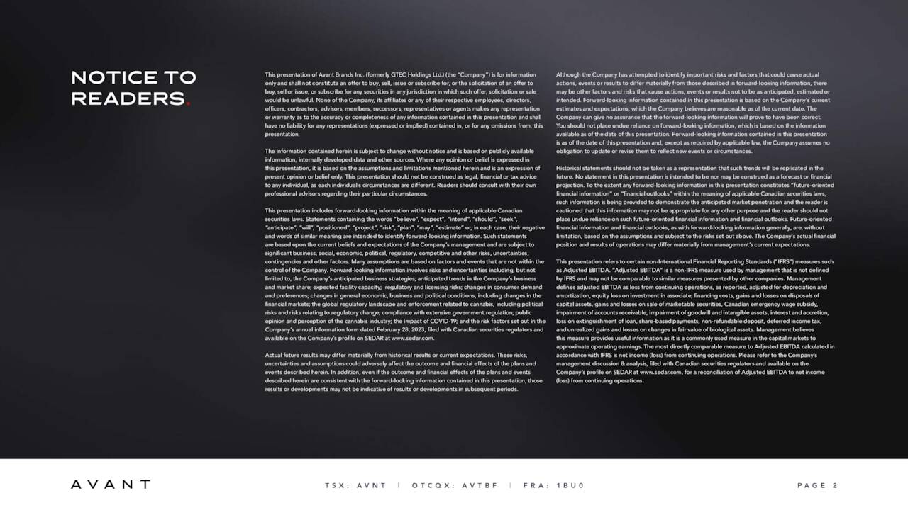 Avant Brands Inc. 2023 Q4 - Results - Earnings Call Presentation ...