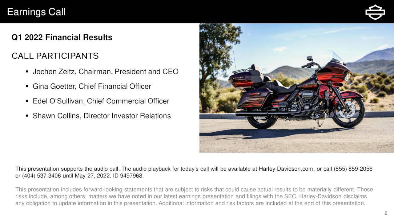 Harley-Davidson, Inc. 2022 Q1 - Results - Earnings Call Presentation (NYSE:HOG) | Seeking Alpha