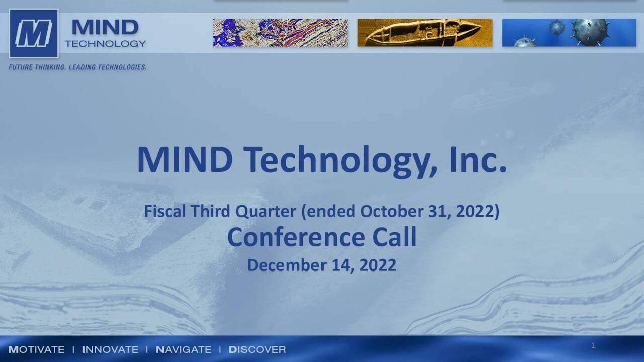 MIND Technology, Inc. 2023 Q3 - Results - Earnings Call Presentation (NASDAQ:MIND) | Seeking Alpha