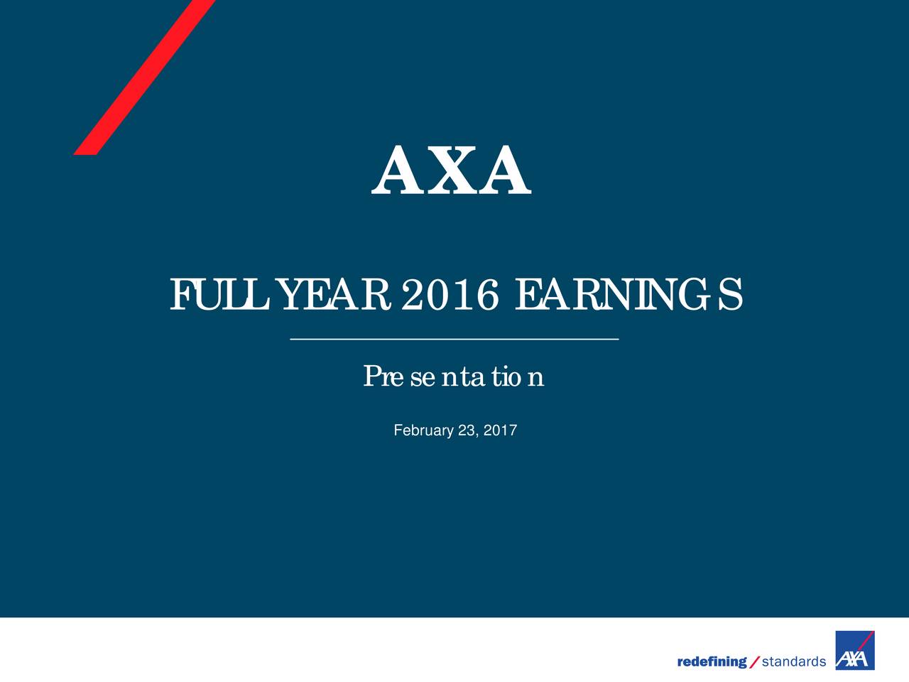 AXA 2016 Q4 - Results - Earnings Call Slides (OTCMKTS:AXAHF) | Seeking ...