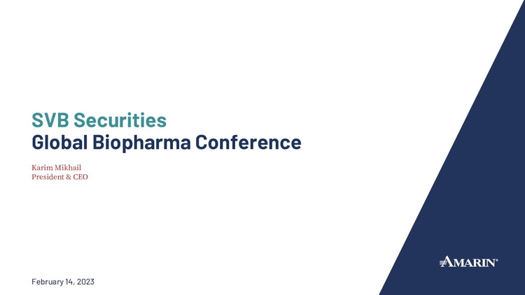 SVB Securities Global Biopharma Conference (NASDAQ:AMRN) 2023-02-14 ...