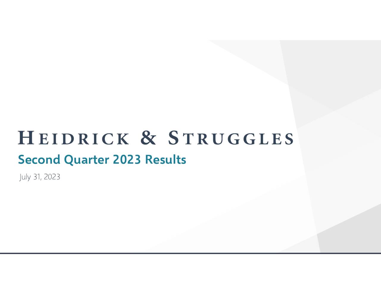 Heidrick & Struggles International, Inc. 2023 Q2 - Results - Earnings ...