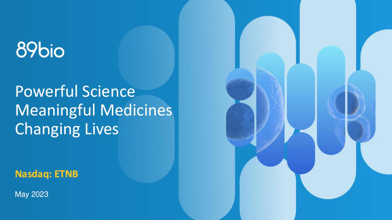 89bio (ETNB) Investor Presentation - Slideshow (NASDAQ:ETNB) | Seeking ...