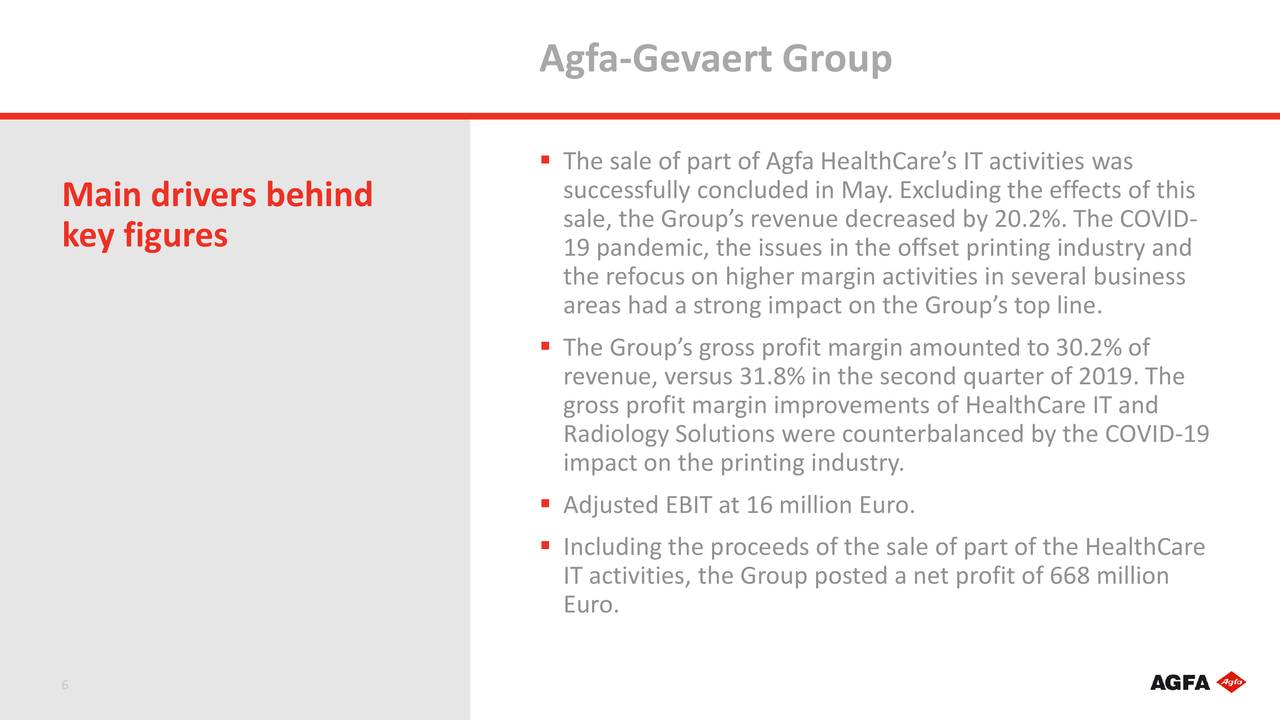 Agfa-Gevaert NV 2020 Q2 - Results - Earnings Call Presentation (OTCMKTS:AFGVF) | Seeking Alpha