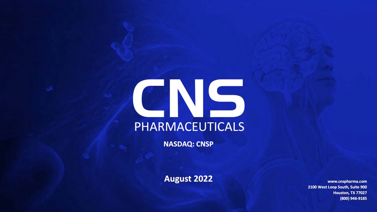 CNS Pharmaceuticals (CNSP) Investor Presentation - Slideshow (NASDAQ ...