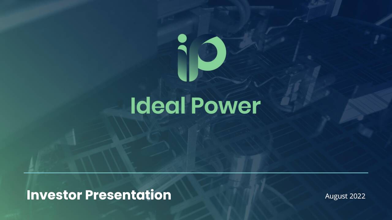 Ideal Power (IPWR) Investor Presentation - Slideshow (NASDAQ:IPWR ...