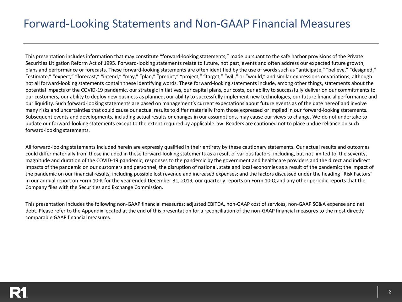 R1 RCM Inc. 2020 Q1 - Results - Earnings Call Presentation (NASDAQ:RCM-DEFUNCT-146793) | Seeking ...