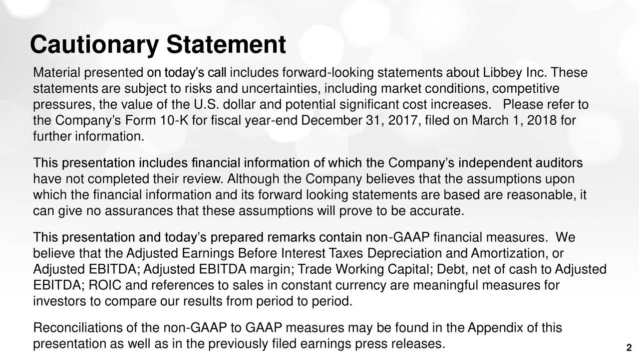 Libbey (LBY) Investor Presentation - Slideshow (NYSEMKT:LBY-DEFUNCT ...